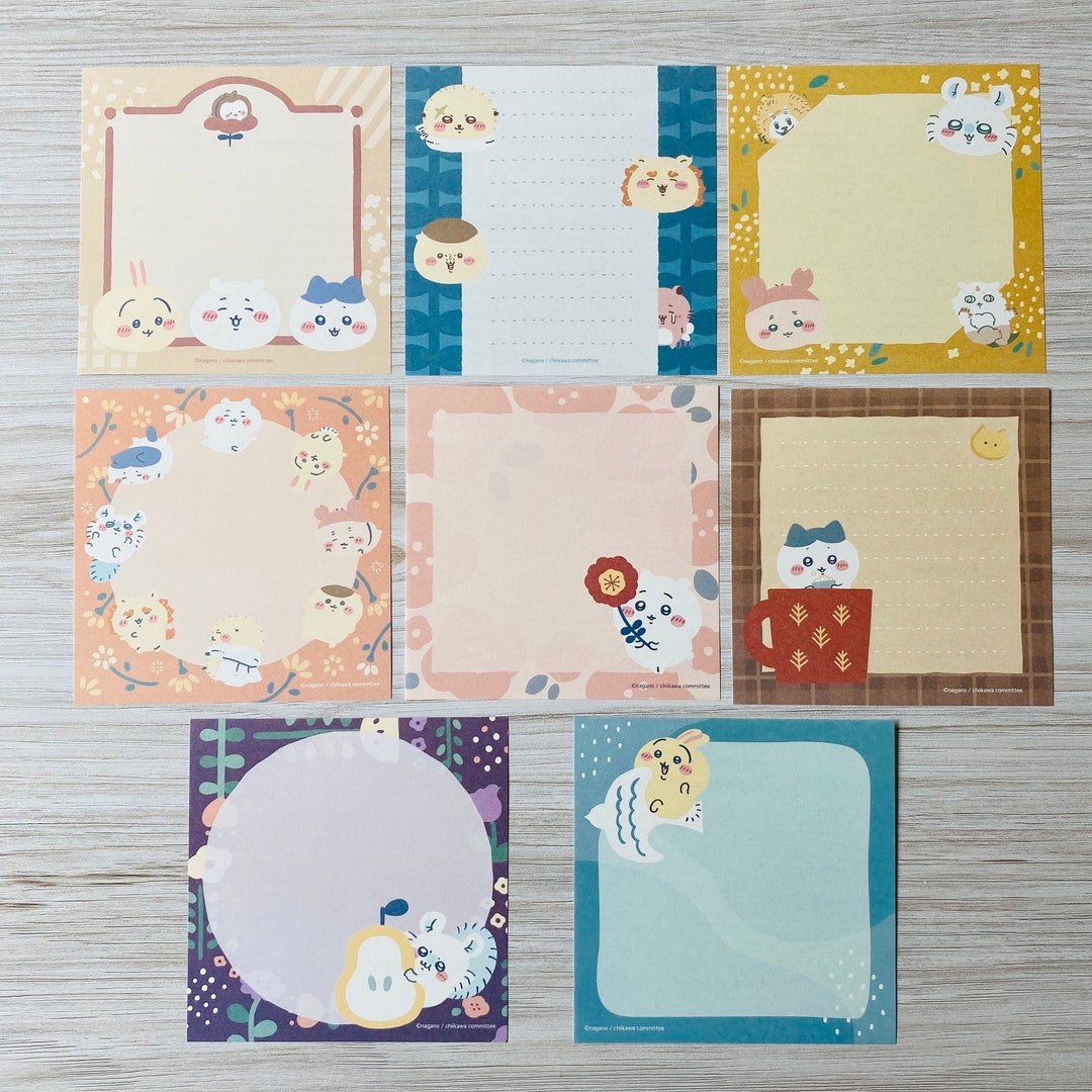 Chiikawa Square Memo Sampler Set, Cat, Mouse, 16 Memo Sheets, Kawaii ...