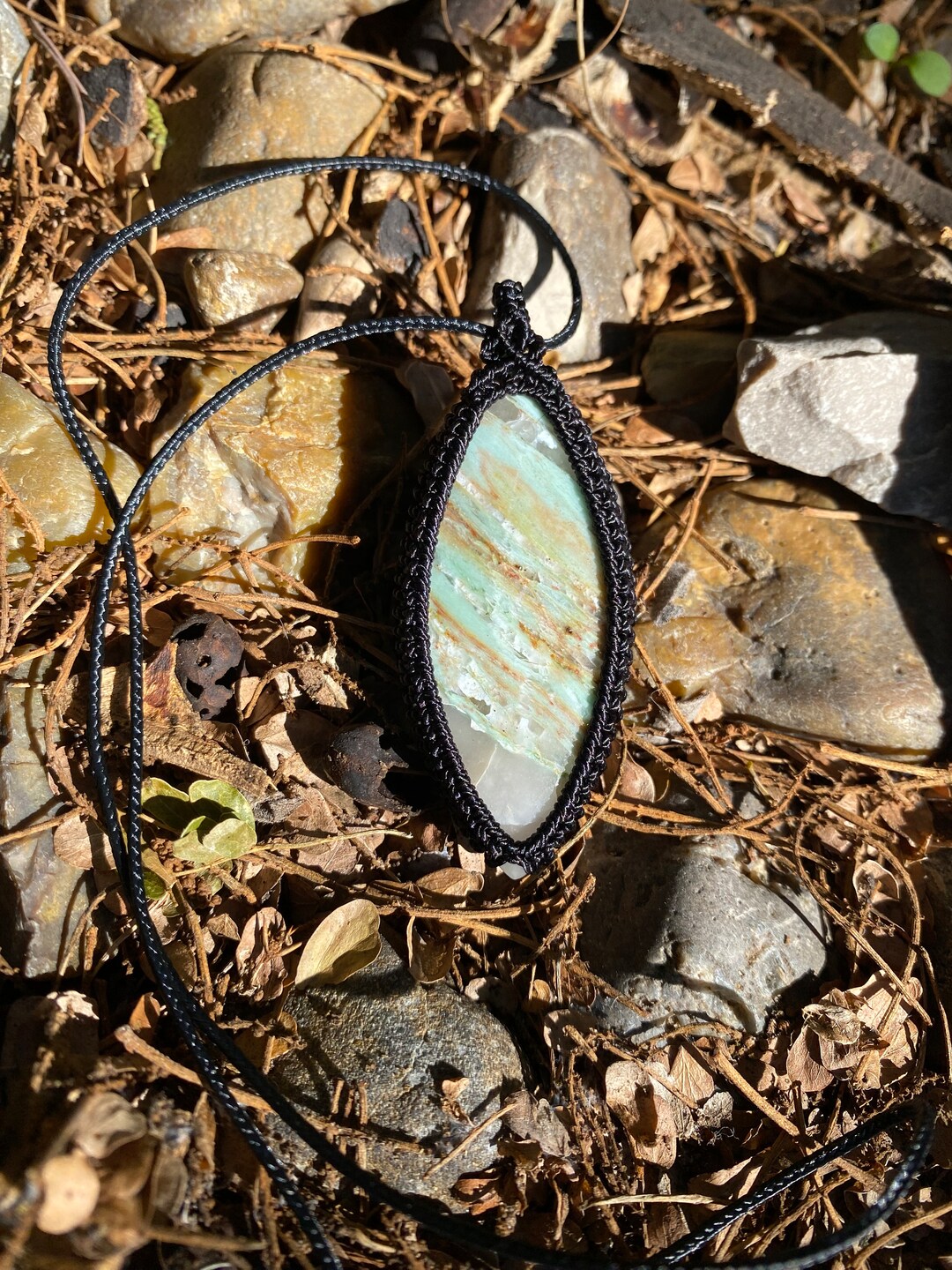 Gary Green Larsonite Necklace - Etsy