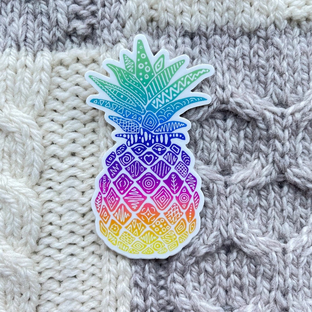 Rainbow Pineapple Sticker | Pineapple Sticker | Rainbow Sticker - Etsy