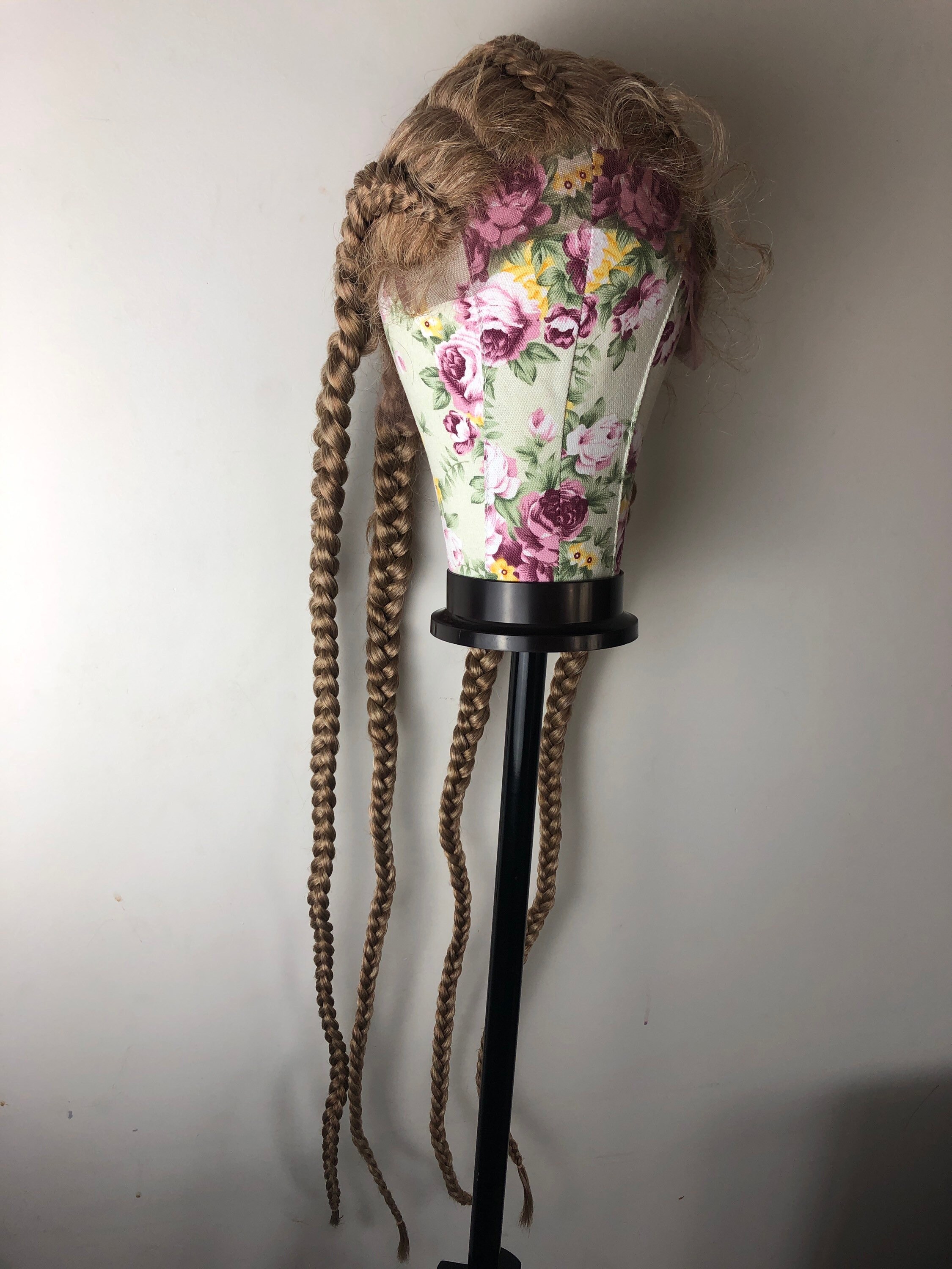 HONEY BLONDE 26 Four Braided Conrow Lace Front Wig for Beautiful Woman ...