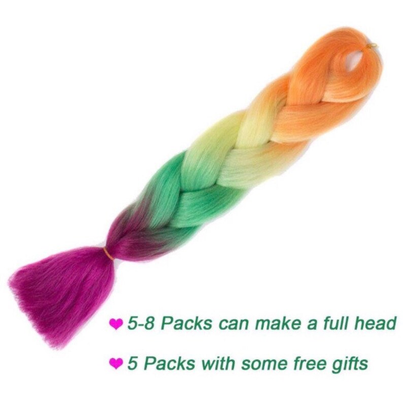 24” FIVE (5) Pack of Orange Ombre Braiding Hair . - Etsy