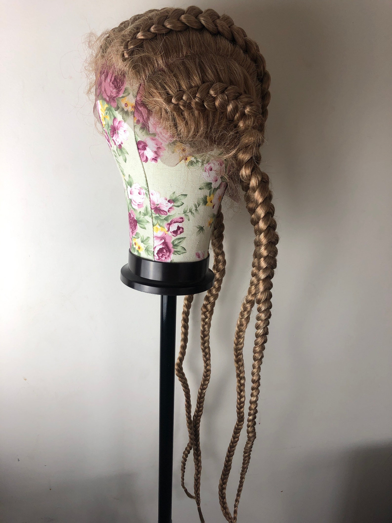 HONEY BLONDE 26 Four Braided Conrow Lace Front Wig for Beautiful Woman ...