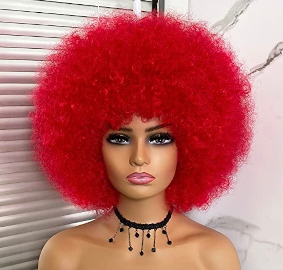 Red Stylish 60s 70s Retro AFRO DIVA Hair Full Cap Wig new Etsy UK