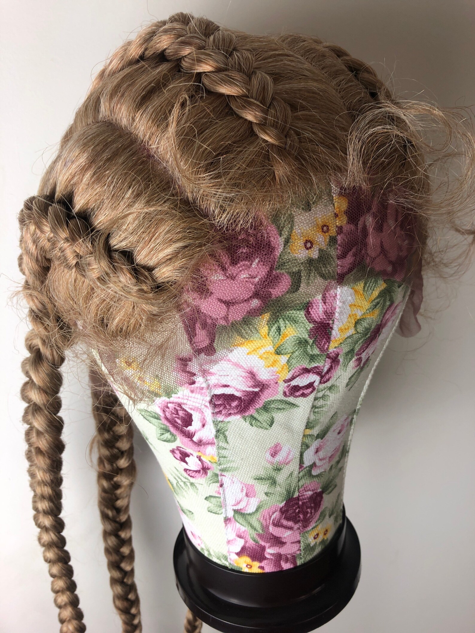 HONEY BLONDE 26 Four Braided Conrow Lace Front Wig for Beautiful Woman ...