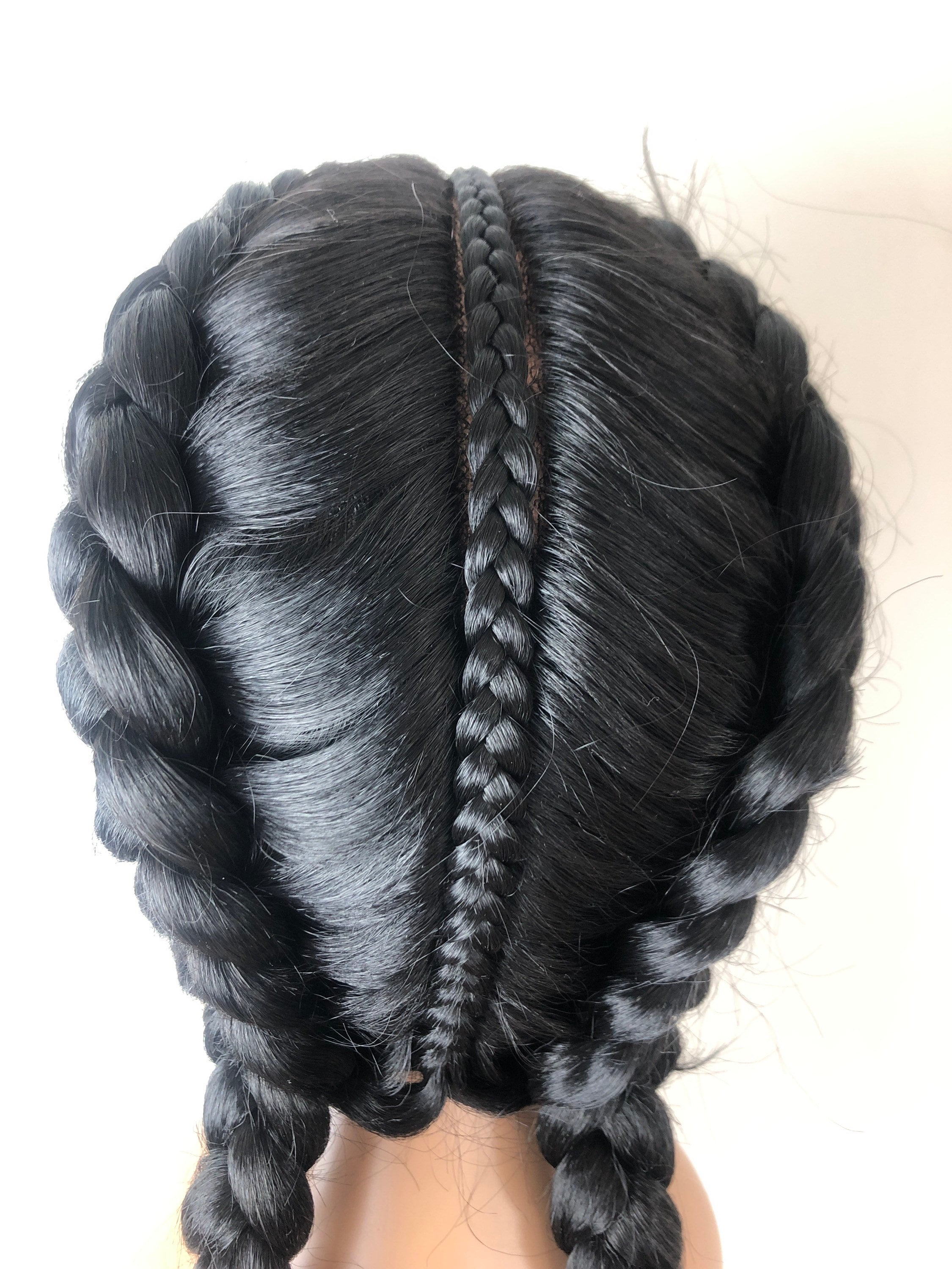 BLACK 28 Inches Hand Braided Lace Front Newdutch Twin Braided - Etsy