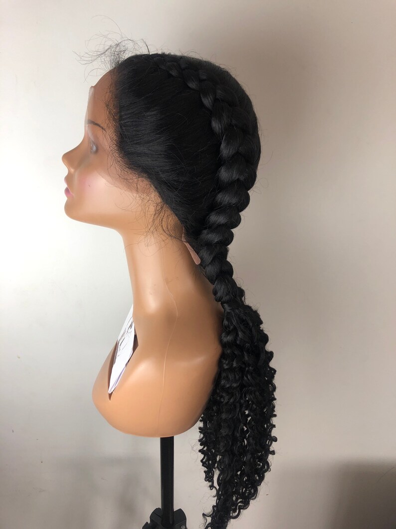 BLACK 28 Inches Hand Braided Lace Front Newdutch Twin Braided - Etsy