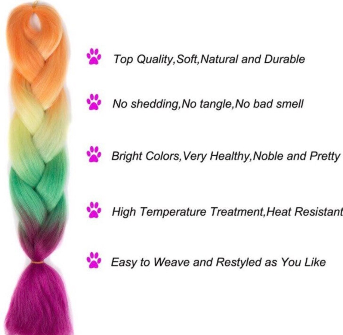 24” FIVE (5) Pack of Orange Ombre Braiding Hair . - Etsy