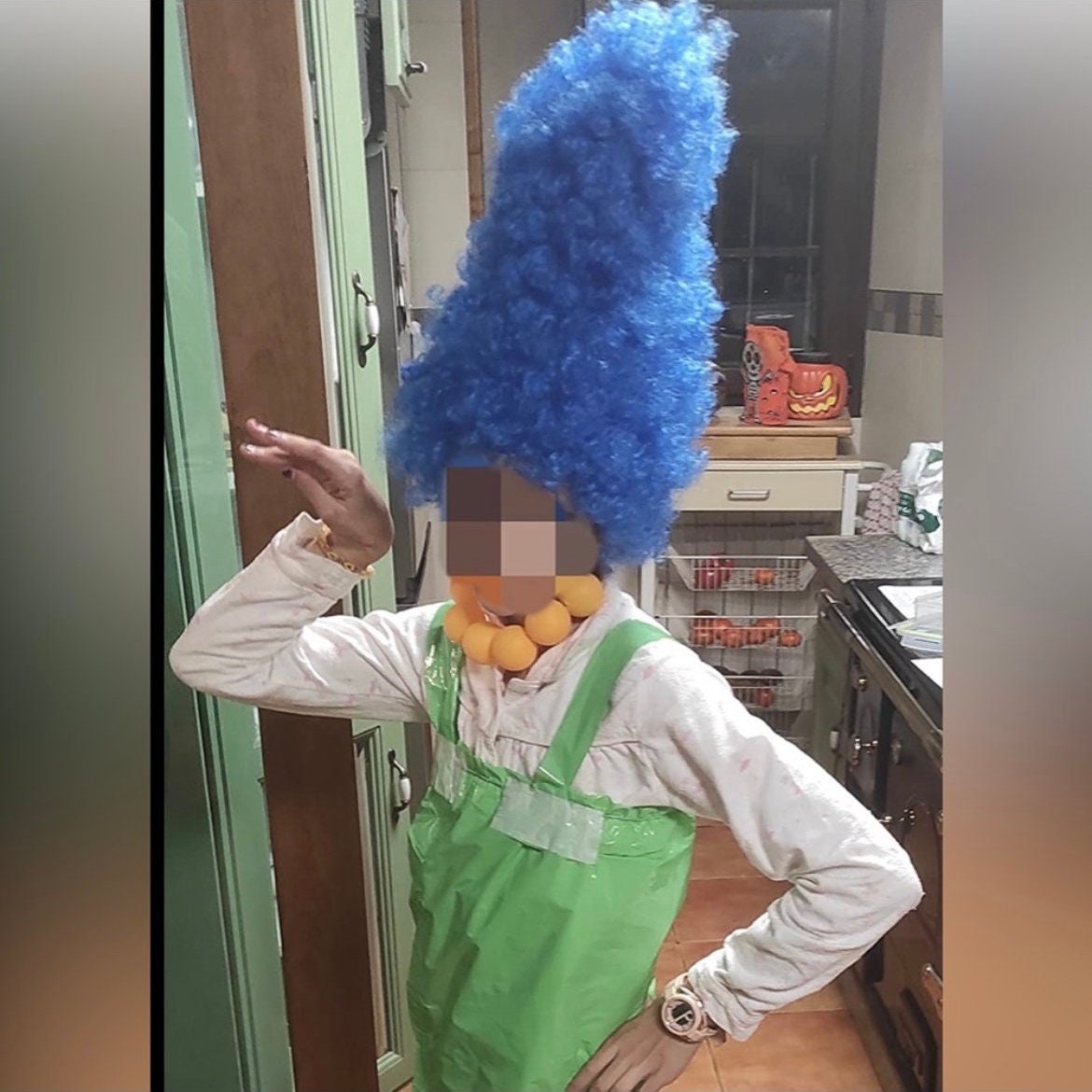 Blue MARGE Simpson 90’s Retro Full Cap Costume Beehive Wig *NEW* - Etsy UK