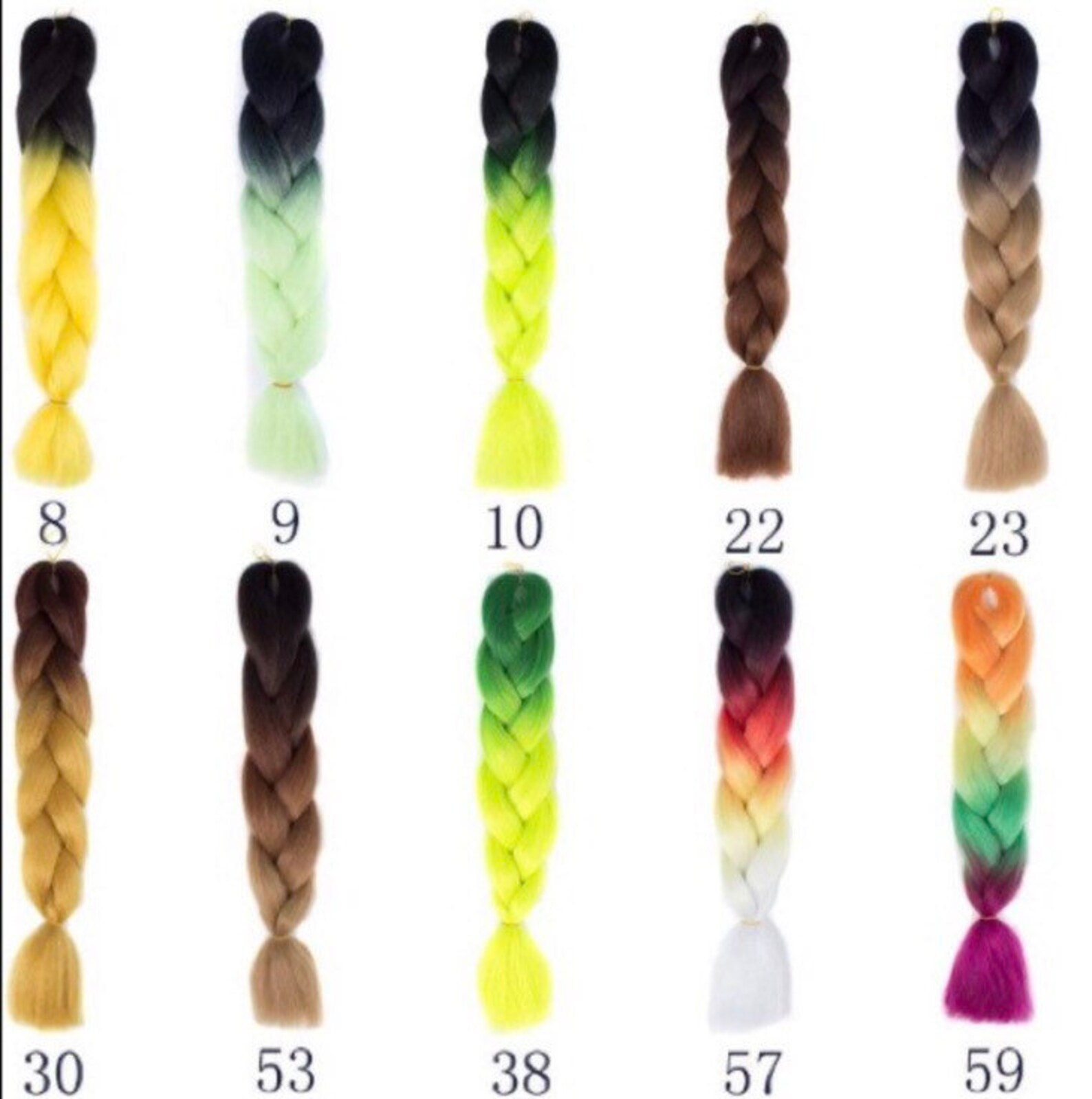 24” FIVE (5) Pack of Orange Ombre Braiding Hair . - Etsy