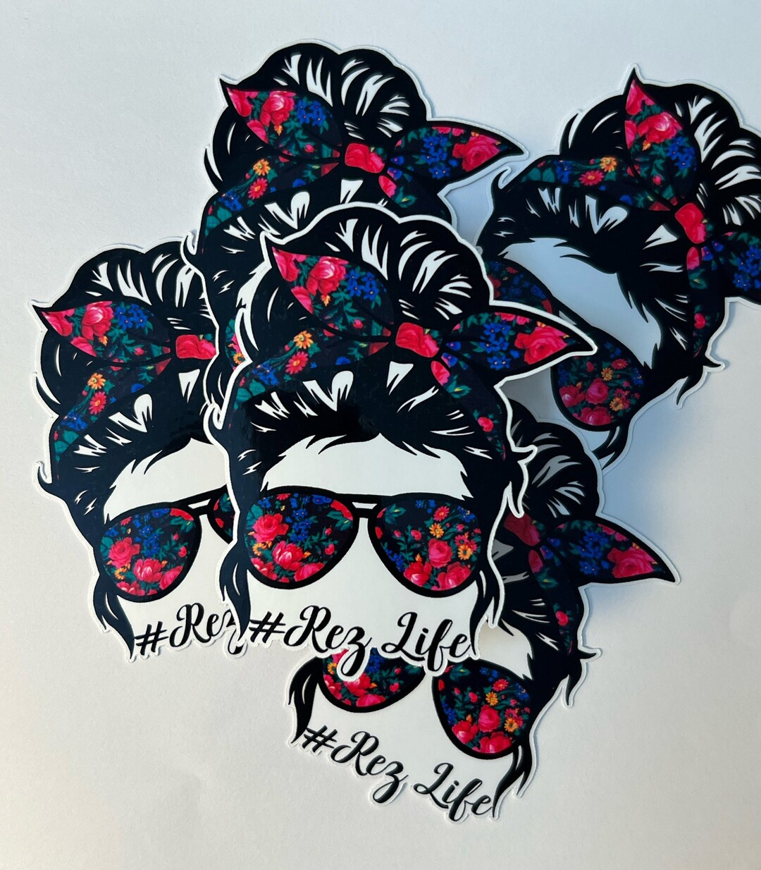 Rez Life Messy Bun Waterproof Sticker 3X3 1/2 Inches - Etsy