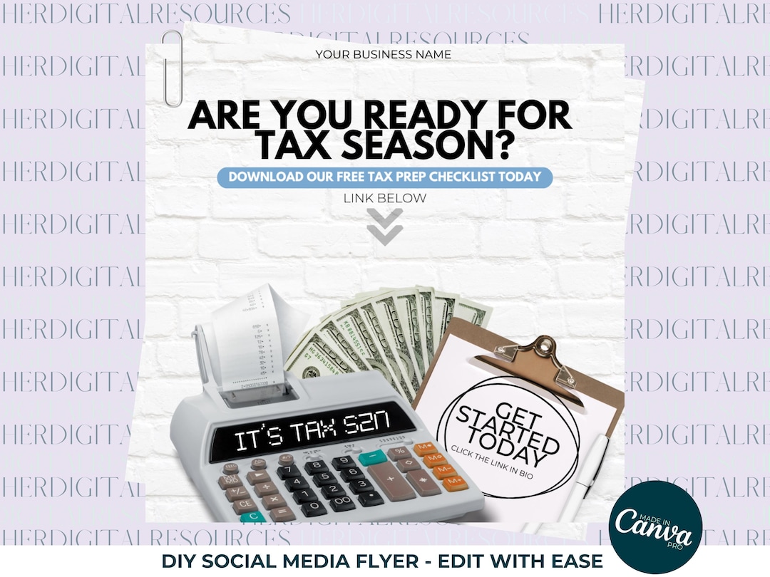 Tax Season Flyer, Income Tax Flyer Template, Bookkeeper Flyer, CPA ...