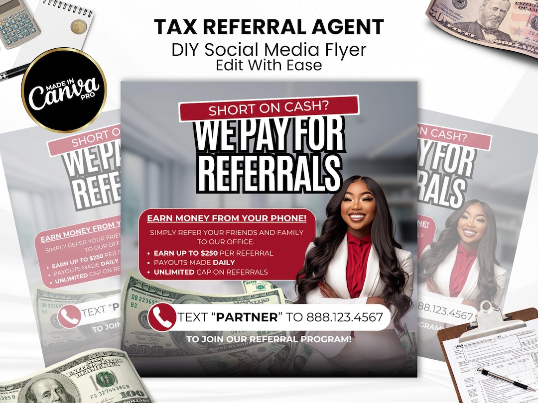 Tax Season Affiliate Flyer, Tax Season Referral Flyer, Accountant Flyer ...