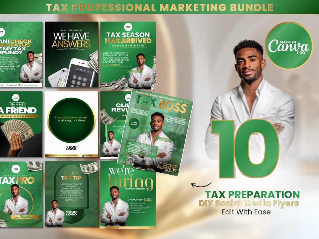 Tax Preparation Flyers, Canva Templates, Tax Pro Marketing (digital ...