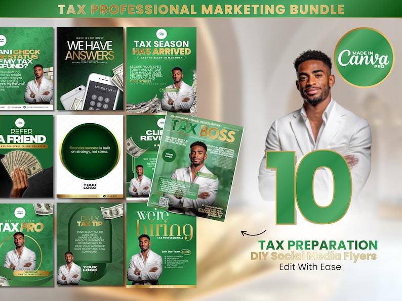 Tax Preparation Flyers, Canva Templates, Tax Pro Marketing (digital ...