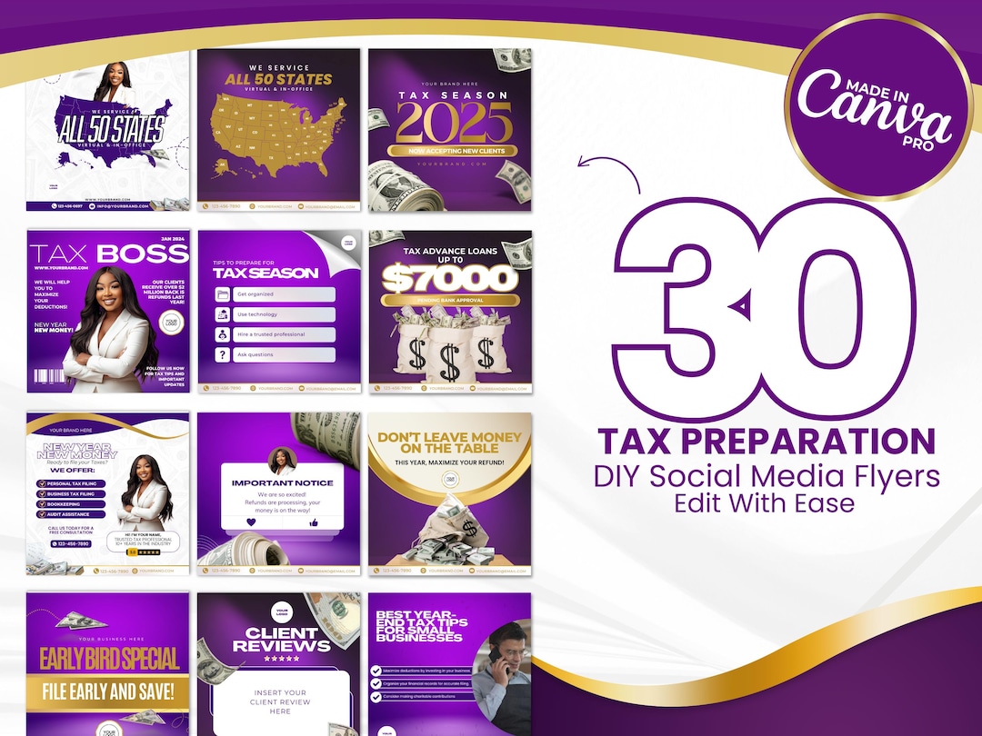 30 Tax Season Flyer Bundle, Income Tax Flyer Template, Tax Professional ...
