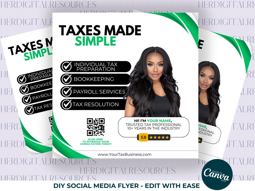 Tax Season Flyer, Income Tax Flyer Template, Bookkeeper Flyer, CPA ...