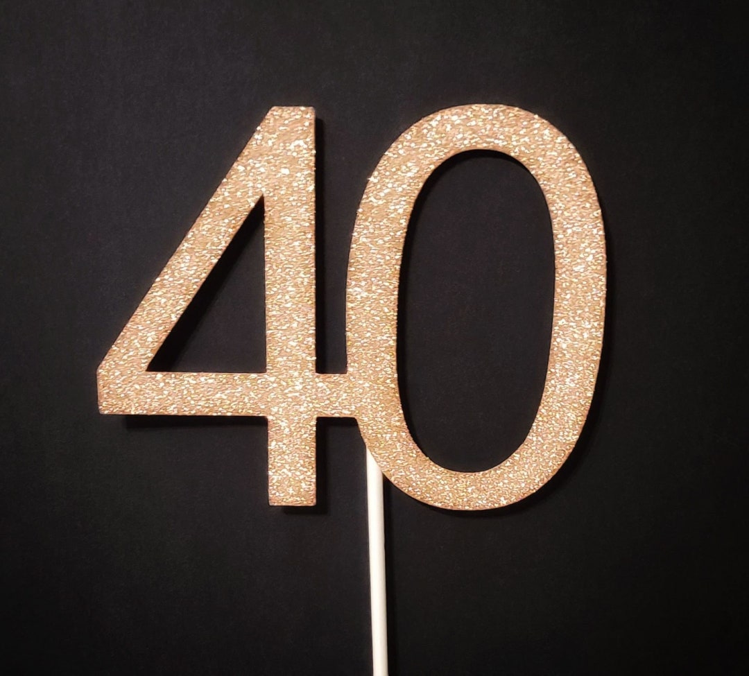 Rose Gold Cake Topper, 40th Birthday Custom Cake Topper - Etsy