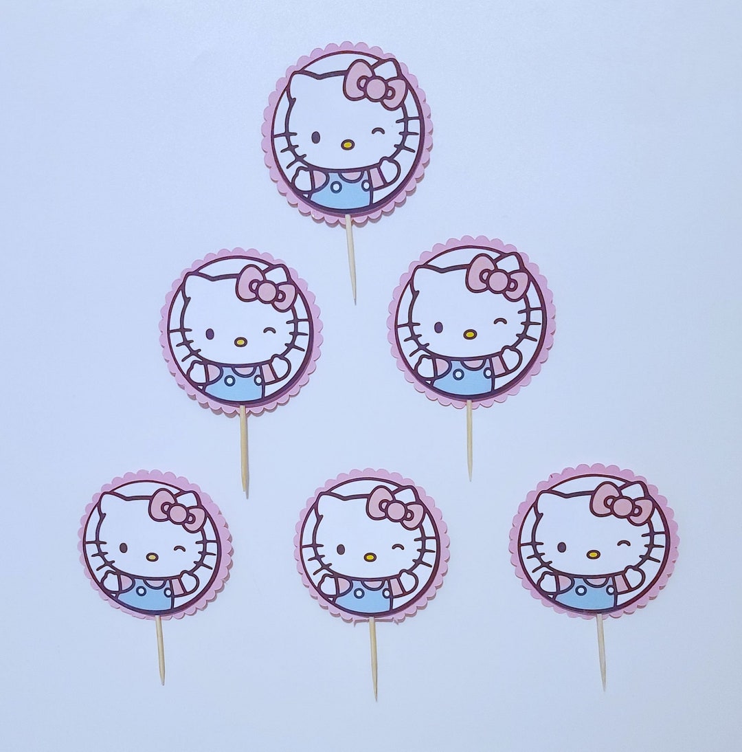 3D Hello Kitty Cupcake Topper: Birthday Party Decoration - Etsy