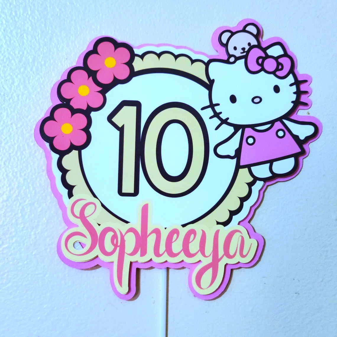 Personalized Hello Kitty Cake Topper, Name and Age Cake Topper, Cake ...