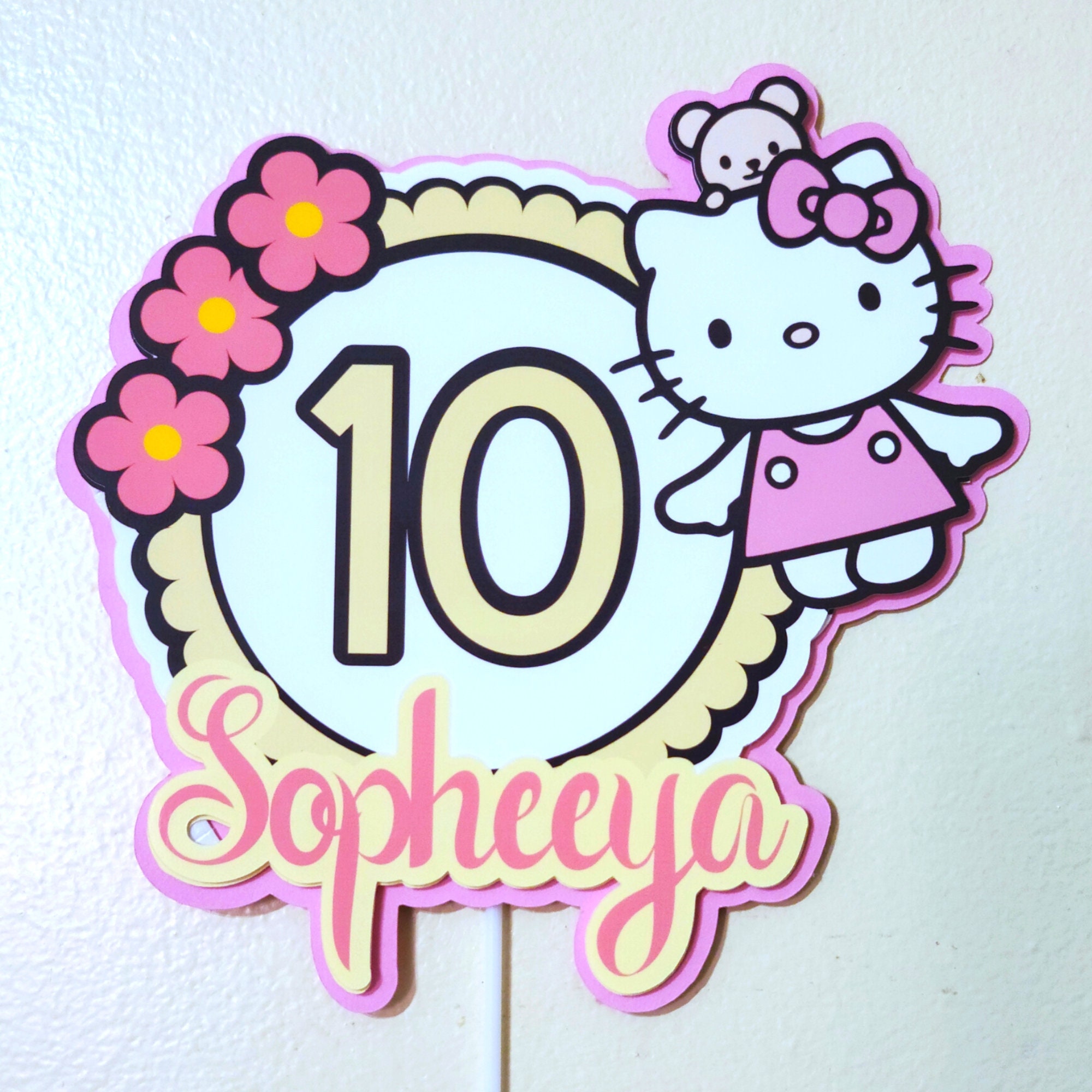 Personalized Hello Kitty Cake Topper, Name and Age Cake Topper, Cake ...