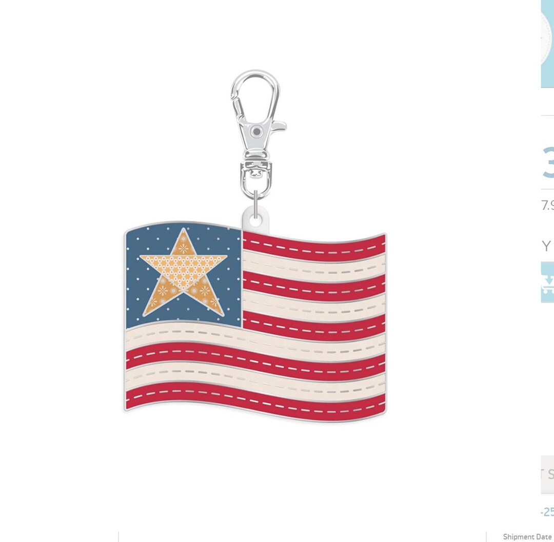 Enamel Happy Charm Flag - Lori Holt - Etsy