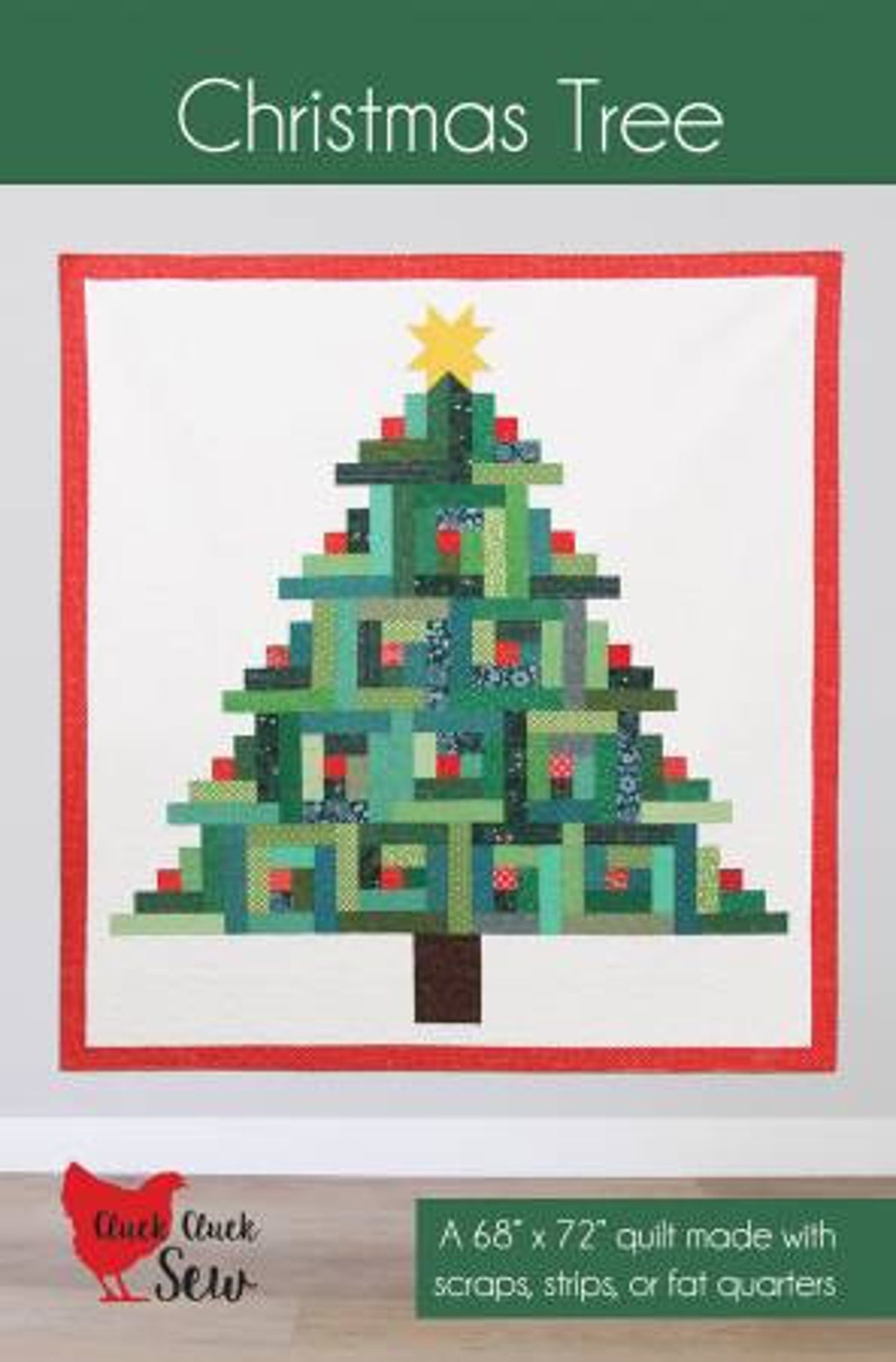 Christmas Tree Log Cabin Quilt Pattern by Cluck Cluck Sew 68 X 72 In - Etsy
