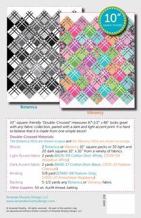 Double-crossed Quilt Pattern From Amanda Murphy Designs 67.5 in X 86 In ...