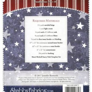 Patriotic Starry Path Quilt Pattern From Shabby Fabrics 55 X 68 - Etsy