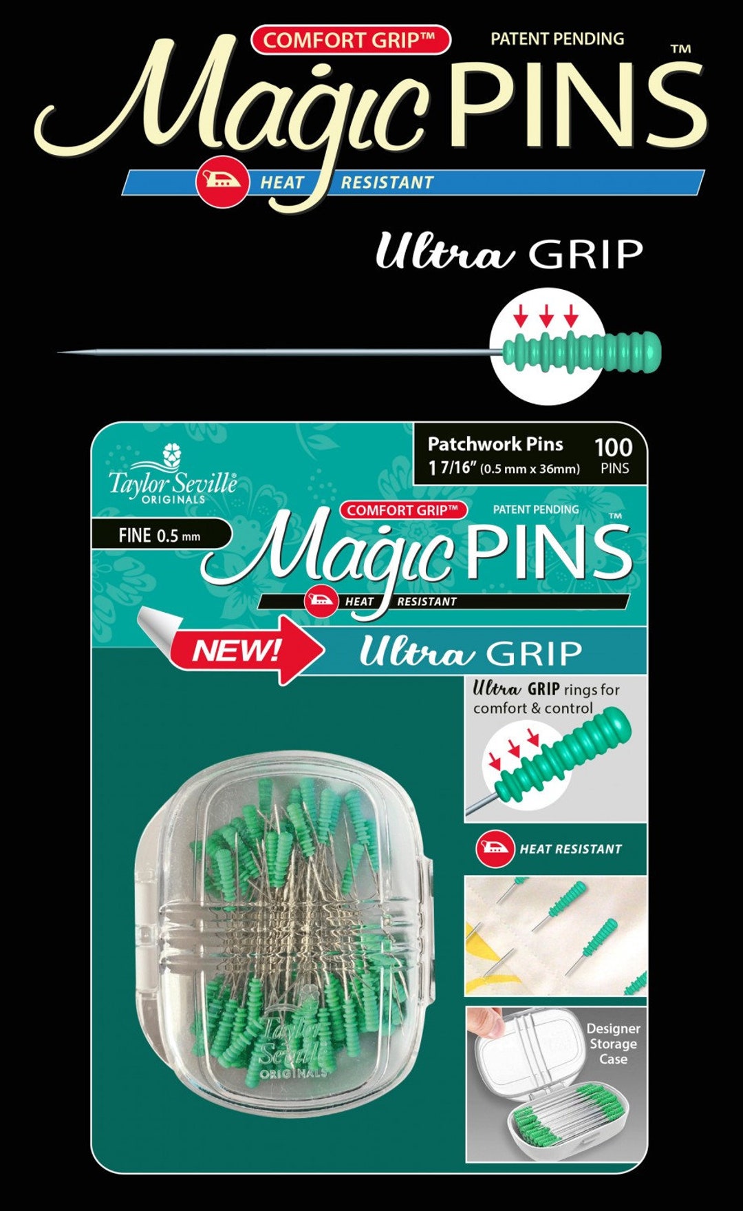 Magic Pins NEW Ultra Grip PATCHWORK Pins Fine .5mm 1 7/16" 100 Count - Etsy