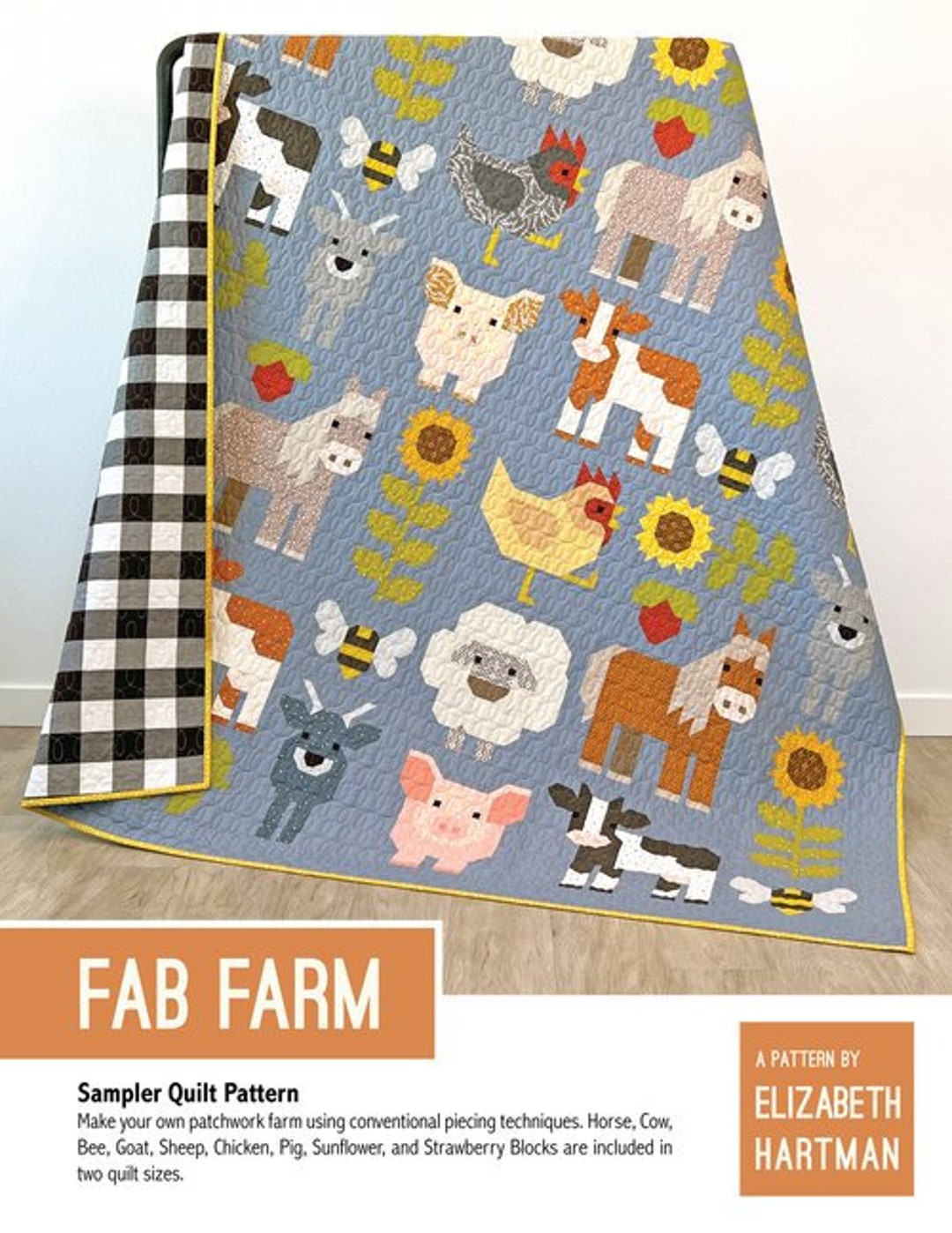 Fab Farm Patchwork Quilt Pattern by Elizabeth Hartman - 2 Sizes - Etsy