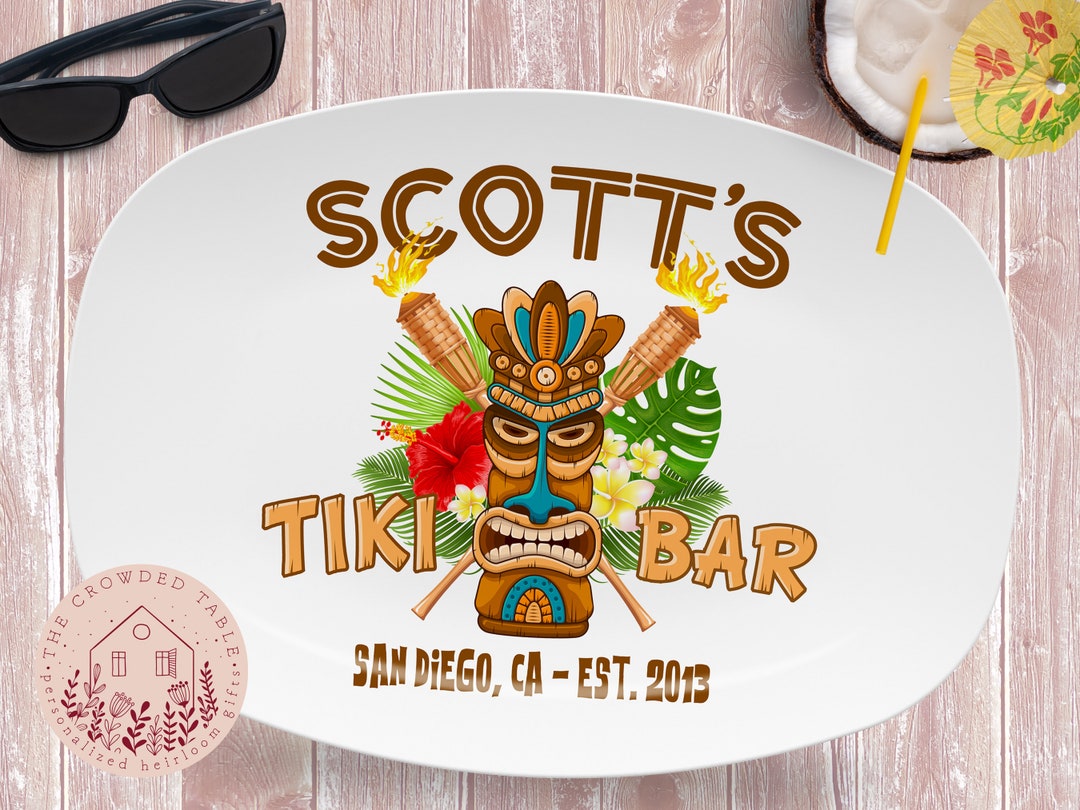 Custom Tiki Bar Decor Personalized Platter for Outdoor - Etsy