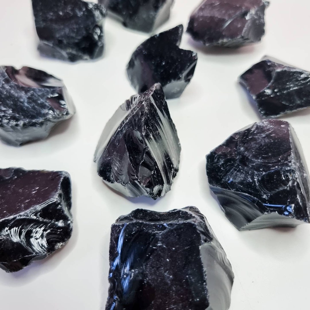 Obsidian Rough Chunk Gemstone Crystal Raw - Etsy