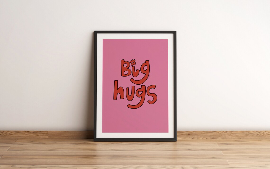 Modern AESTHETIC BIG HUGS Styled Poster Print Funky A4 - Etsy