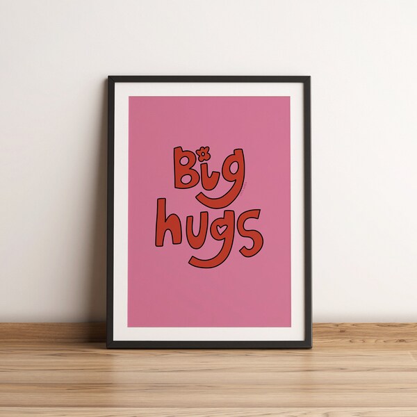 Hug Art Print - Etsy UK