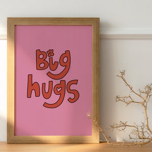 Modern AESTHETIC BIG HUGS Styled Poster Print Funky A4 - Etsy