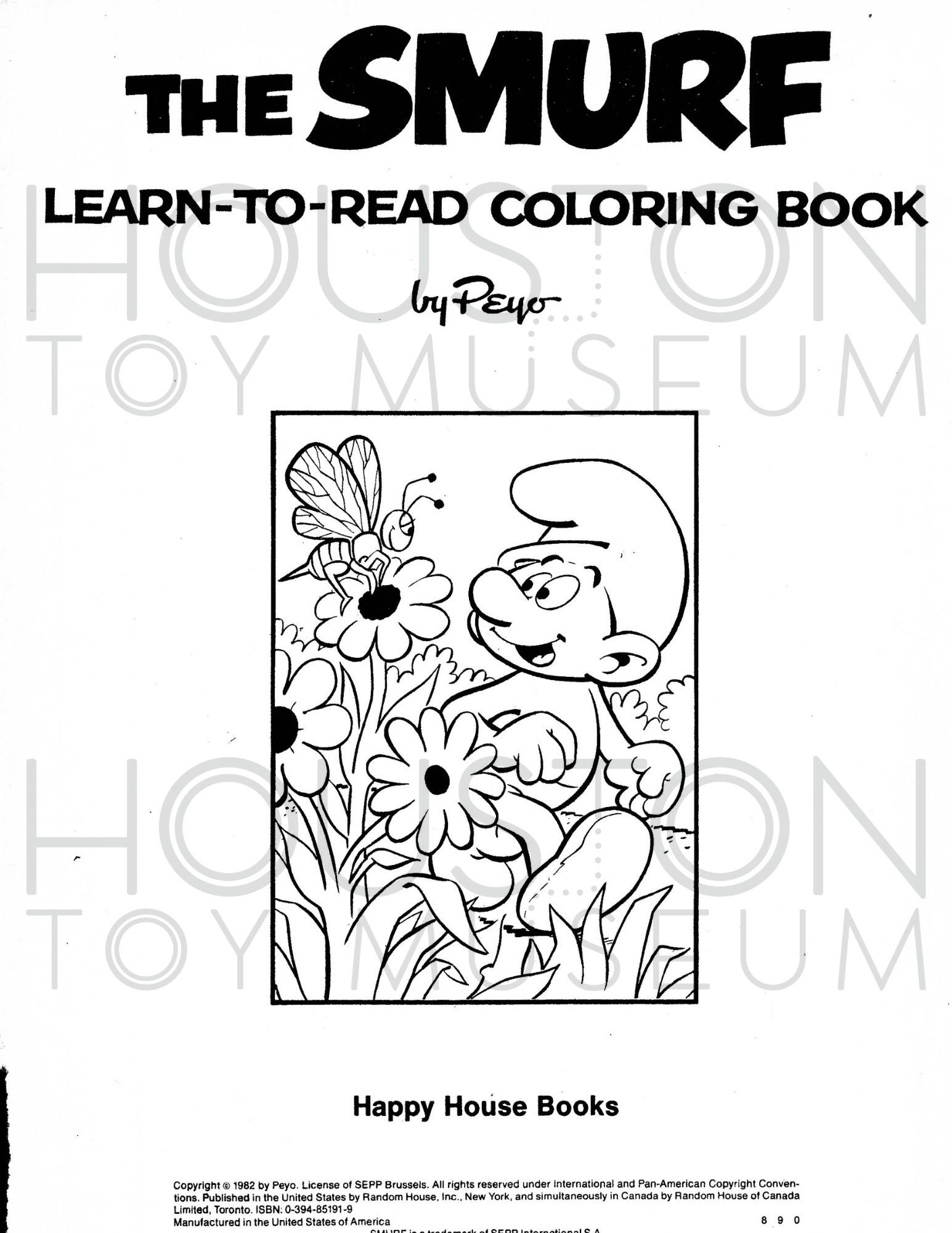 Vintage Coloring Book Smurfs Learn to Read 1982 Printable PDF Instant ...