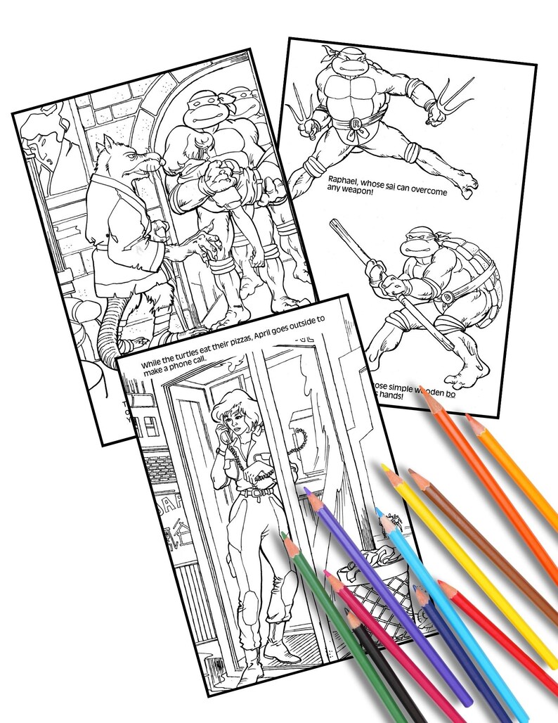 Vintage Coloring Book TMNT Ninja Turtles 1988 Printable PDF Instant ...