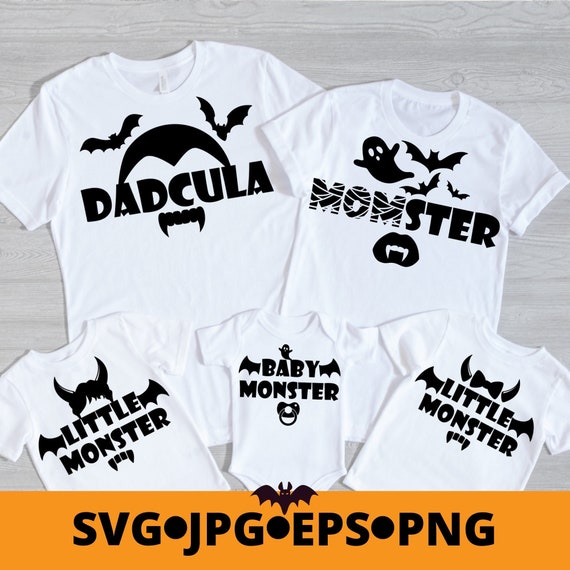 Monster Family Halloween SVG Clipart Momster Dadcula SVG Png - Etsy