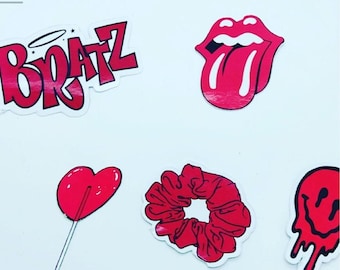 Red Aesthetic Stickers Pack | Etsy
