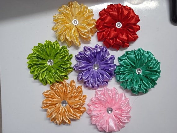 10-100 pcs ensemble fleurs de satin décoration faite à la | Etsy