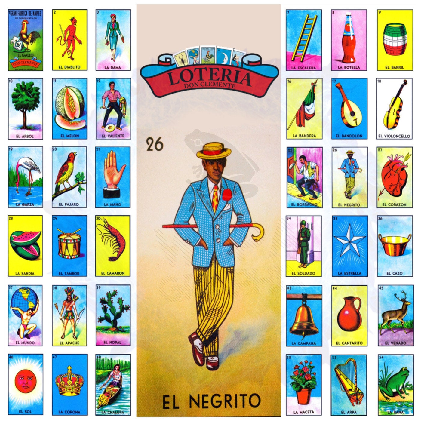 Loteria "el Negrito" Digital File - Etsy