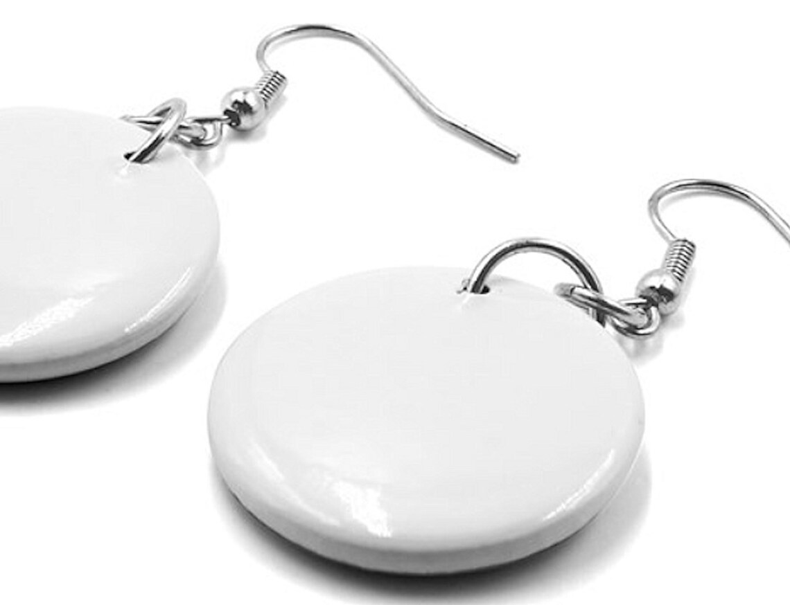 Recycled Swedish Fish Candy Wrapper Snack Size Dangle Button Earrings ...