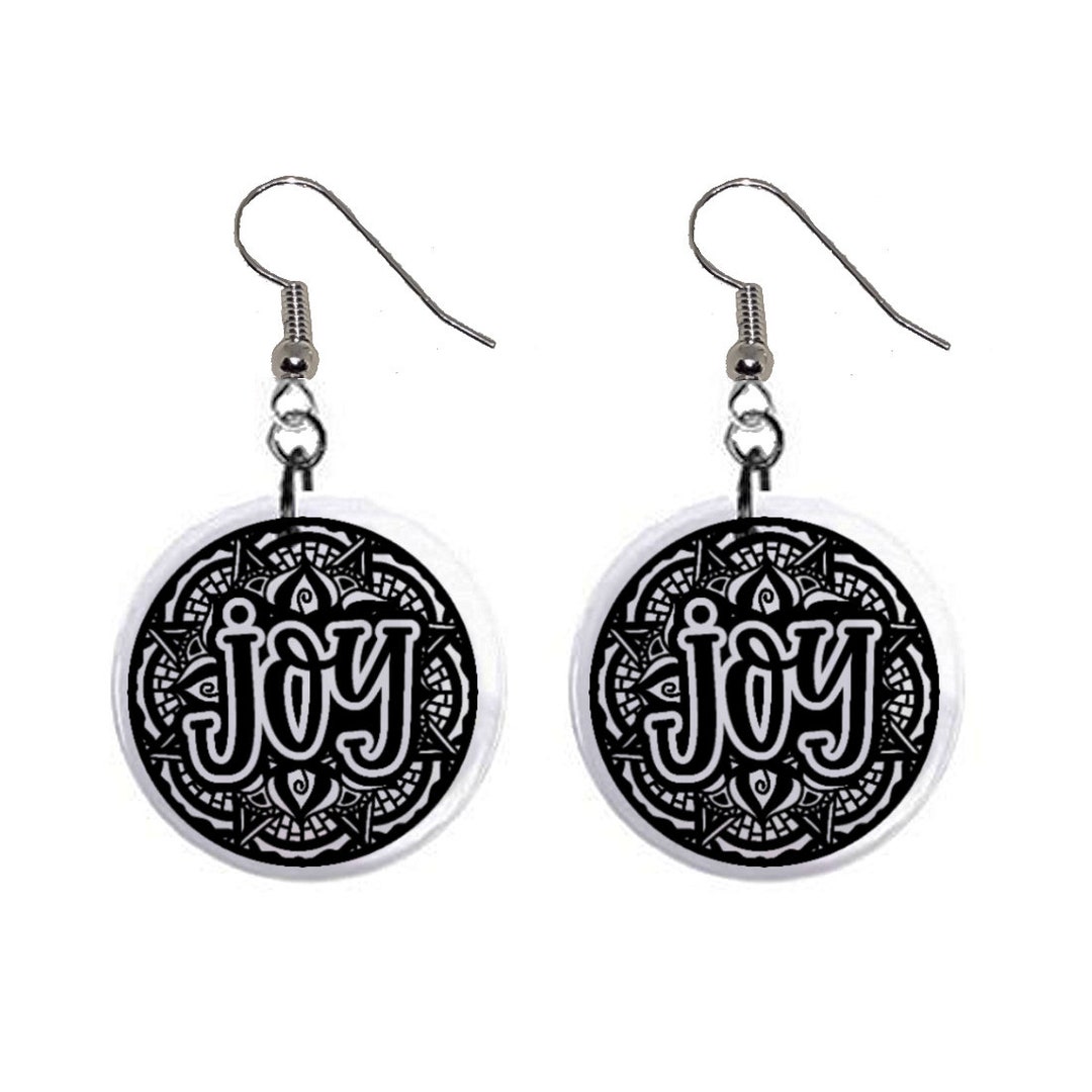 Mandela Joy Inspiration Jewelry Metal Button Novelty Earrings 1 Inch ...