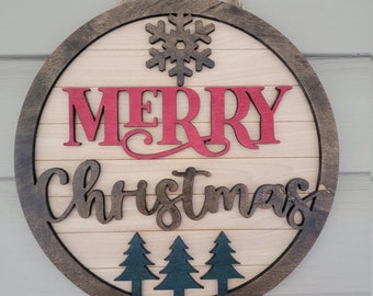 Wooden Round Christmas Signs - Etsy