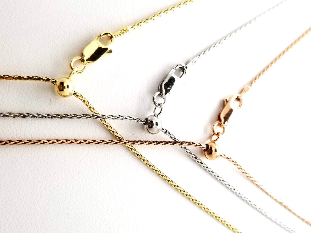 Solid Sterling Silver Chain Adjustable Necklace - Etsy Sweden