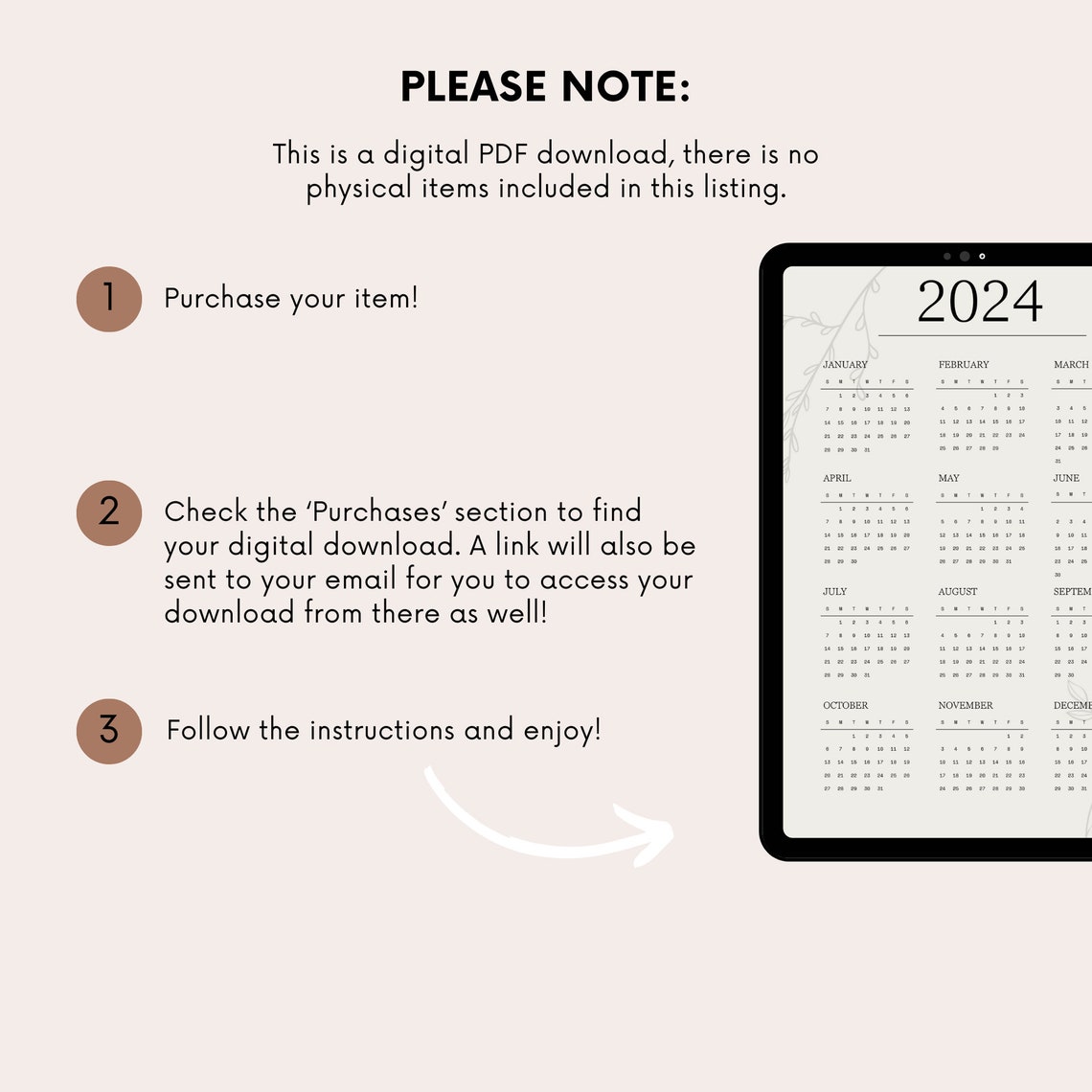 2024 Minimalist New Year Digital Planner Digital Planner 2024 Planner ...