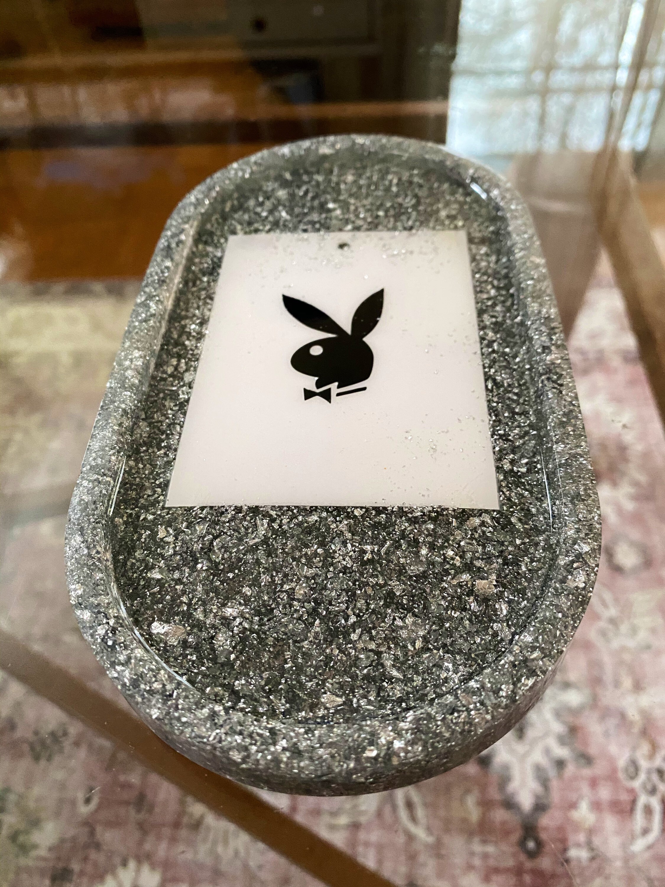 Playboy Rolling Tray Custom Resin Tray Glitter Rolling | Etsy