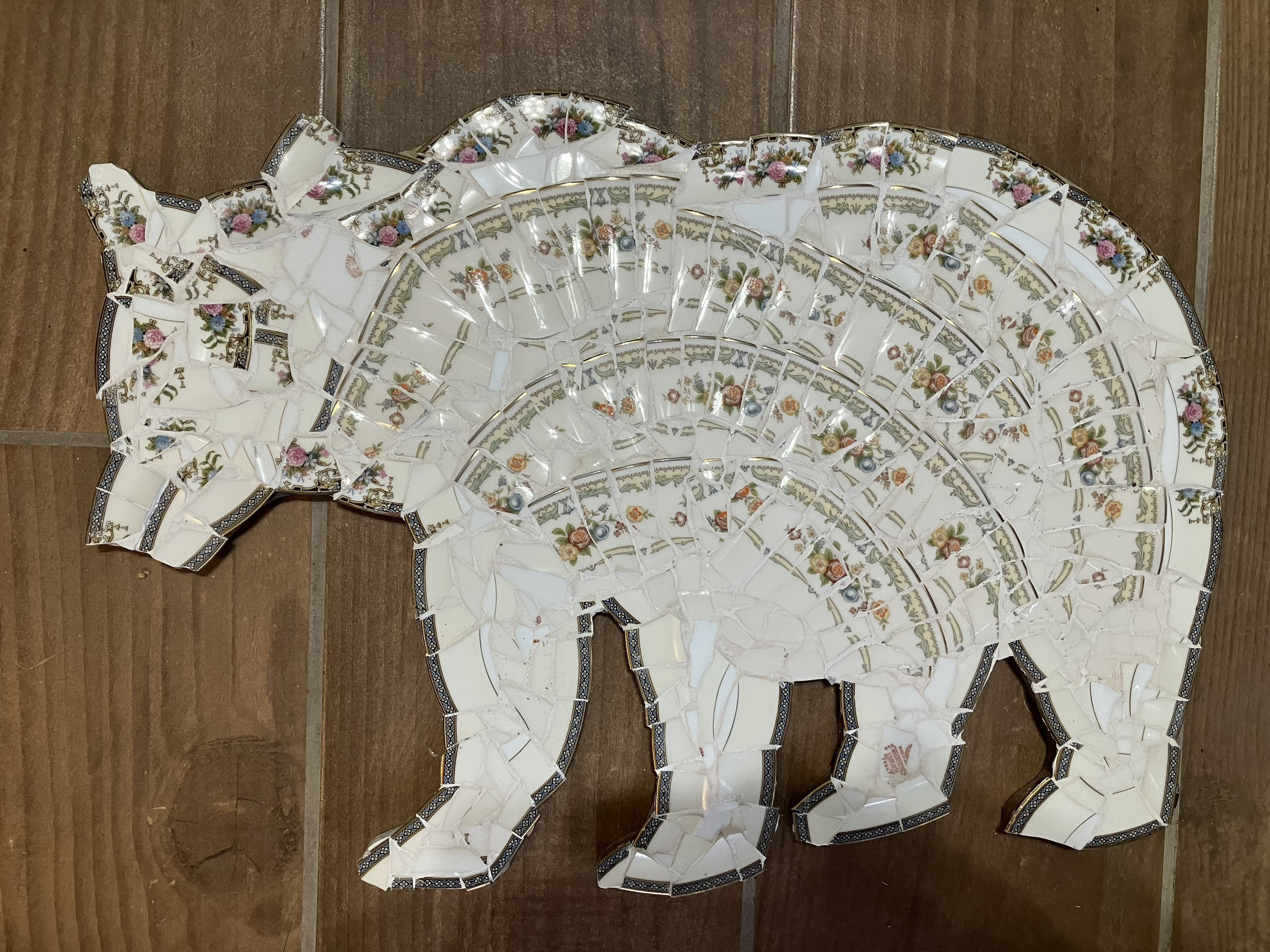 CLEARANCE Large Bear Mosaic Picassiette - Upcycled Broken China ...