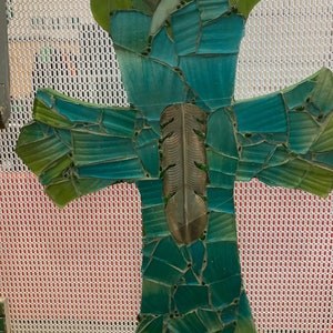 CLEARANCE Cross Mosaic Wall Decor - Rustic Handmade Wall Cross ...