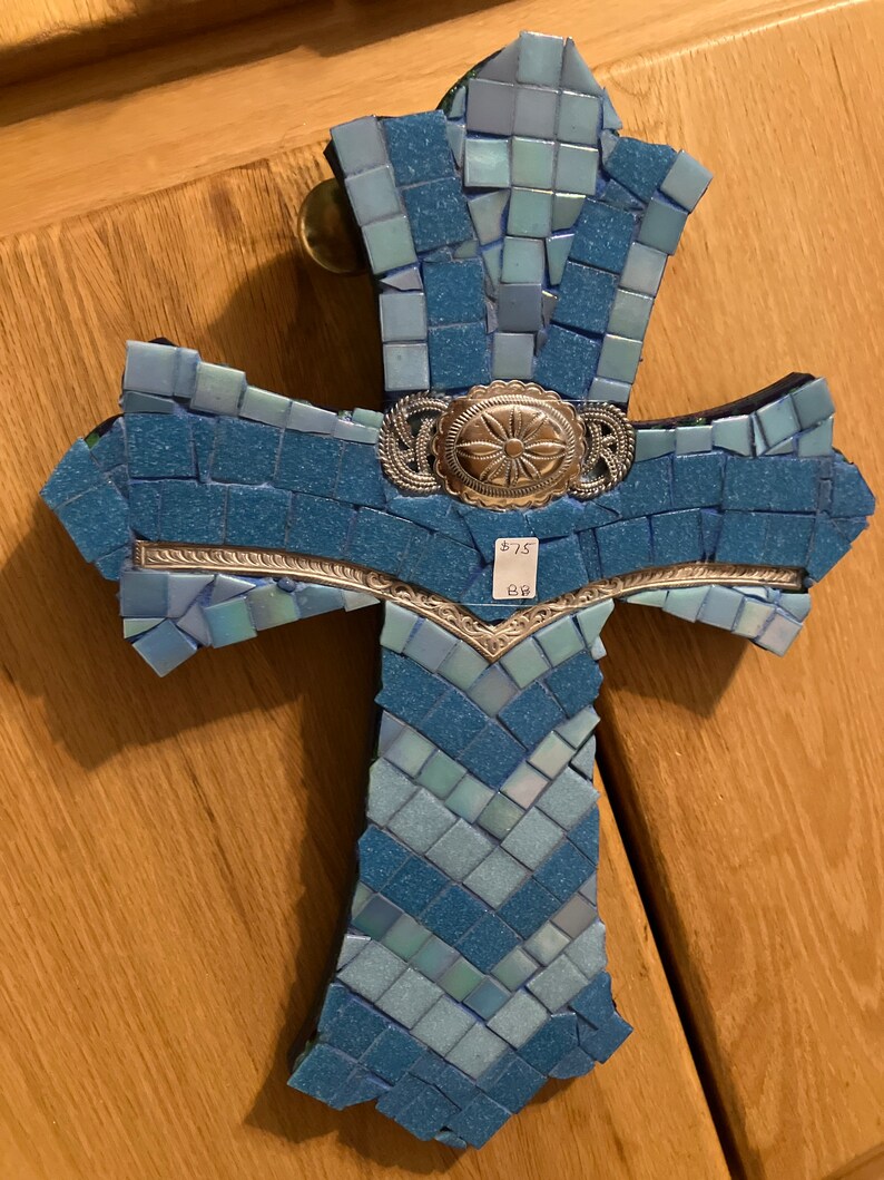 CLEARANCE Cross Mosaic Wall Decor - Rustic Handmade Wall Cross ...